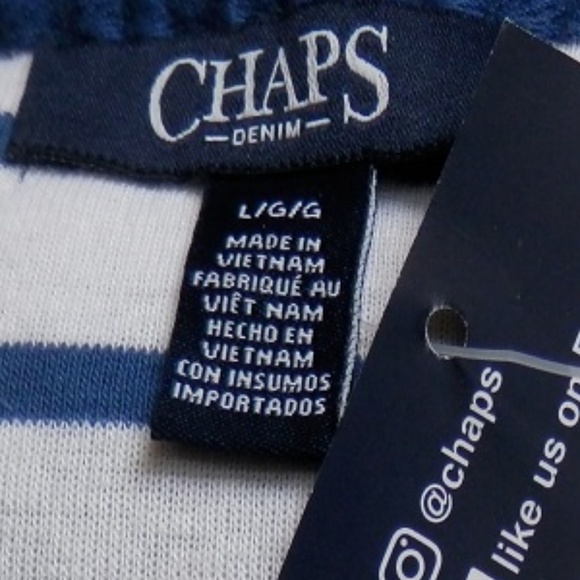 Chaps | Tops | Nwt Chaps Striped Pullover Denim Top | Poshmark